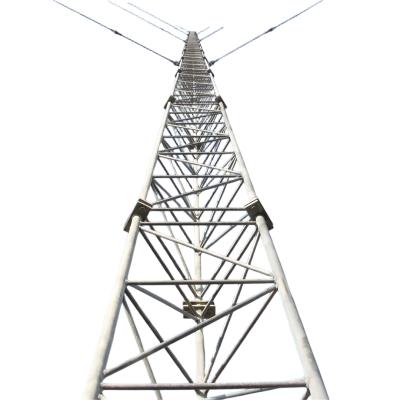 China Guyed Wire Hot-dip galvanized Steel communication telecommunication Tower designed  resist wind loads  to 250km/h for sale