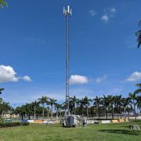 China Telescopic Tower 15-30M Tube Solid Rod Communication Antenna Lighting Truck Mounted 40M/S Wind Resistance Hot Dip Galvanized for sale