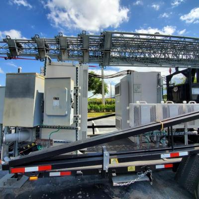 China Telescopic Tower 15-30M Galvanized Steel Truck Mounted Communication Antenna 40M/S Windproof for sale