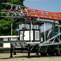China Telescopic Lattice Tower 15-30M Galvanized Steel Truck Mounted Communication Antenna 40M/S Wind Resistant for sale