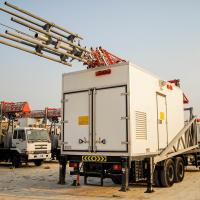 China 24m 25m 30m Mobile Truck Trailer Mounted Lighting Tubular Cell On Wheels Telescopic Lattice Antenna Communication Tower Mast for sale