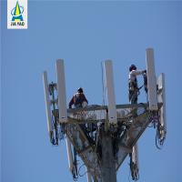 China Monopole Tower self supporting telecom tower with steel grades Q235B Q235C Q235D and Q355B Q355C Q355D meeting EN 10025 standards for sale