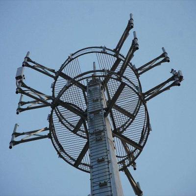 China Monopole Tower self supporting telecom tower with steel grades Q235B Q235C Q235D and Q355B Q355C Q355D meeting EN 10025 standards for sale