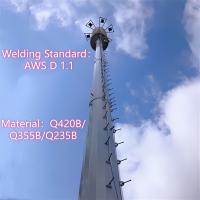 China Monopole Tower self supporting telecom tower with steel grades Q235B Q235C Q235D and Q355B Q355C Q355D meeting EN 10025 standards for sale