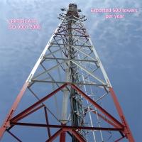 China 3 Legged Angular Steel Tower Triangular Wireless Communication Tower with Multiple Operating Platforms and Lightning Rod for Safety for sale