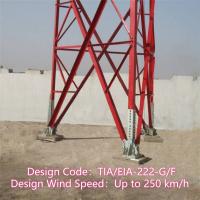 China 3 Legged Angular Steel Tower Triangular Wireless Communication Tower with Multiple Operating Platforms and Lightning Rod for Safety for sale