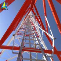 China 3 Legged Angular Steel Tower Triangular Wireless Communication Tower with Multiple Operating Platforms and Lightning Rod for Safety for sale