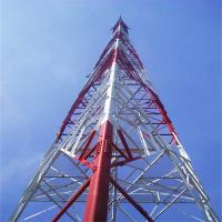 China 3 Legged Angular Steel Tower Triangular Wireless Communication Tower with Multiple Operating Platforms and Lightning Rod for Safety for sale