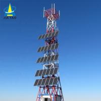 China Emergency Solar Panel Antenna Tower Hot Dip Galvanized 18 28 38M 5G 4G Disaster Relief Telecom Tower for sale