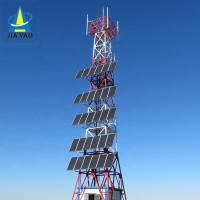 China Solar Powered Antenna Tower With Battery Backup Galvanized Steel 22 32 42M 4G 5G Telecom Mast for sale