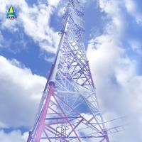 China 16 24 32M Minimal Maintenance 3 Legged Tubular Galvanized Steel Outdoor 5G 4G Satellite Low Care Telecom Tower for sale