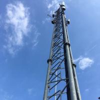 China 17 27 37M 3 Leg Tubular Galvanized Steel Multi Band Outdoor 5G 4G Microwave Tv Signal Communication Mast for sale