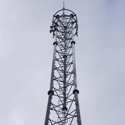 China Self Supporting 3 Legged Tubular Steel Tower Galvanized Telecom Mast Suitable for Outdoor 5G 4G Microwave Communication for sale