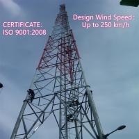 China Durable 3 Legged Tubular Steel Tower Galvanized Self Supporting Telecom Mast for Outdoor 5G 4G Microwave Applications for sale