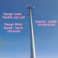 China 20M 30M IP68 Sealed Monopole Tower Corrosion Resistant For Coastal Saline Fog Area for sale