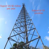 China 3 Legged Tubular IP67 Waterproof Galvanized Steel Telecommunication Tower For Offshore Marine Environment for sale