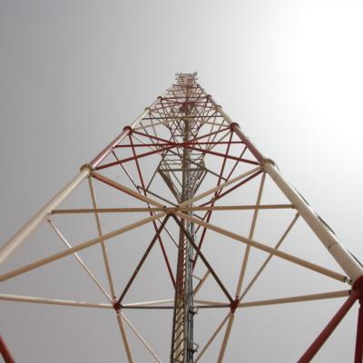 China 3 Legged Tubular IP67 Waterproof Galvanized Steel Telecommunication Tower For Offshore Marine Environment for sale