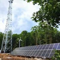 China 3 Leg Tubular Solar Powered Telecommunication Tower Off-Grid Hybrid Power For Remote Rural Area for sale
