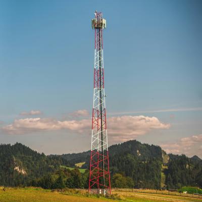 China 35M 55M 3 Leg Tubular Impact Resistant Lattice Tower For Way Railway Side Vibration Prone Environment for sale