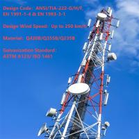 China 35M 55M 3 Leg Tubular Impact Resistant Lattice Tower For Way Railway Side Vibration Prone Environment for sale