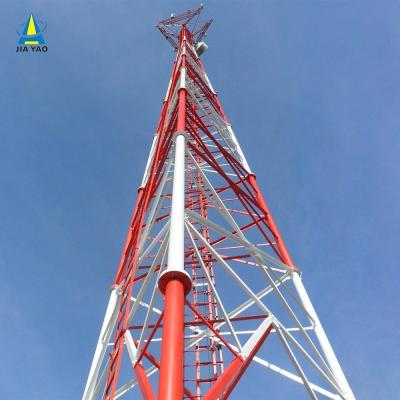 China 60M Hot Dip Galvanized 3 Tube Tower Low Wind Drag For Riverside 5G Coverage for sale