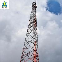 China 40M 52M 70Meter Pre Drilled Holes 3 Legged Angle Steel Tower For Road Station Telecom for sale