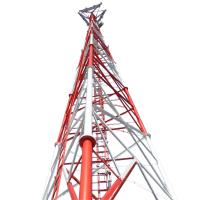 China 45m 56m 67m 75Meter Q355 Steel 3 Tube Telecom Tower For University Teaching Area for sale