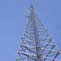 China 100FT 3-Tube Steel Communication Tubular BTS Radio Antenna Tower HDG for Telecom Base Station for sale