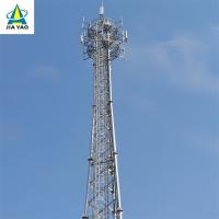 China 100FT High Rigidity 3 Tube Telecom Tower For Elevated Road Side 5G Coverage for sale