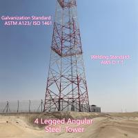 China 30M Hot Dip Galvanized 4 Legged Angle Steel Tower Multi Operator For Suburban Macro Station for sale