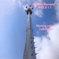 China 15M Hot Dip Galvanized Monopole Tower Internal Climber For Downtown Commercial District for sale