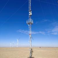 China 60M High-Precision Galvanized Anemometer Tower for Wind Farm Resource Assessment with Multi-Level Sensor Brackets and Anti-Climbing Security FeaturesDeployment System for sale