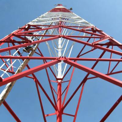 China 45M Hot-Dip Galvanized 3-Legged Angular Lattice Tower | Modular Bolt Connection Steel Structure for Remote Village Wireless Signal Coverage for sale