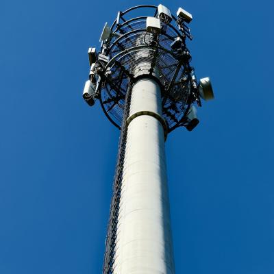 China 20m-40m Industrial-Grade Monopole Telecom Tower with Internal Climbing Ladder and Maintenance Platform for Urban Smart City Base Station for sale