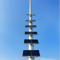 China Off-Grid Solar Power Monopole Tower with Integrated Battery Storage Rack and Industrial-Grade Hybrid Energy Mounts for Remote Area 5g Site for sale