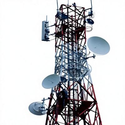China 20m-80m Hot Dip Galvanized Q355B 4 Legged Angle Steel Communication Lattice Tower for 5G BTS Station for sale