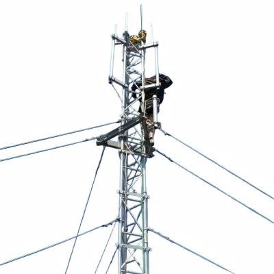 China GSM 20m 25m 30m Guyed Wire Tower Triangle Mast Lattice Steel Tower for Wireless Communication for sale