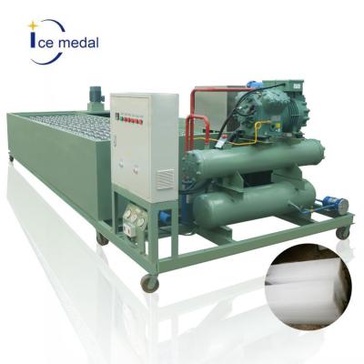 China 380v/50hz New Industrial Block Ice Maker 9kw 1000kg Storage Capacity for sale