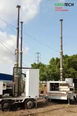 China 15m pneumatic telescopic mast 300kg payload 3.m Retracted Height for mobile telecommunication tower for sale