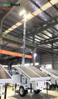 China 9m hydraulic telescopic mast mobile light tower-mobile solar tower light 4 solar panels for sale