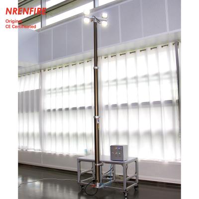 China 4.6m pneumatic telescopic mast light tower-inside wires-4x60W LED-remote control-for mobile light tower or solar tower for sale