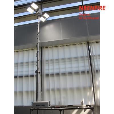 China 3.7m vehicle roof mount pneumatic telescopic mast light tower for fire tenders/ remote control/ robot mast light for sale