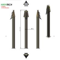 China 15m lockable pneumatic telescopic mast 30kg payloads 2.8m closed height for antenna poles for sale