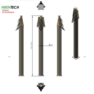 China 15m lockable pneumatic telescopic mast 30kg payloads 2.8m closed height for antenna poles for sale