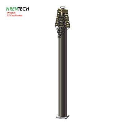 China 15m lockable pneumatic telescopic mast 30kg payloads 2.8m closed height for portable antenna for sale