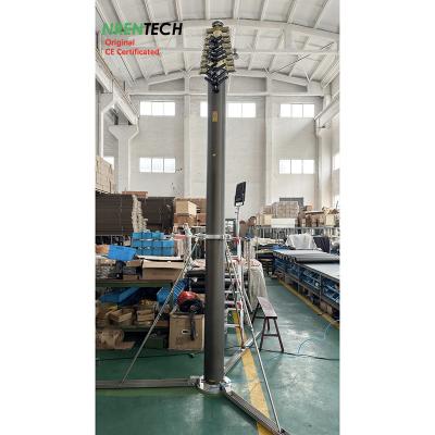 China 15m lockable pneumatic telescopic mast 30kg payloads 2.8m closed height telescoping antenna mast and pole for sale