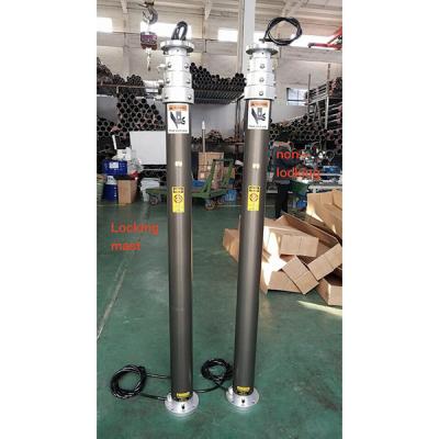 China 4.2m pneumatic telescopic mast for mobile CCTV trailer 1.5m retracted height CCTV mast electric air compressor driven for sale