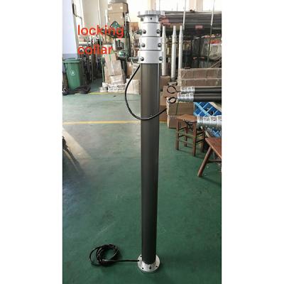 China 4.2m pneumatic telescopic mast for mobile CCTV trailer 1.5m retracted height CCTV mast electric air compressor driven for sale