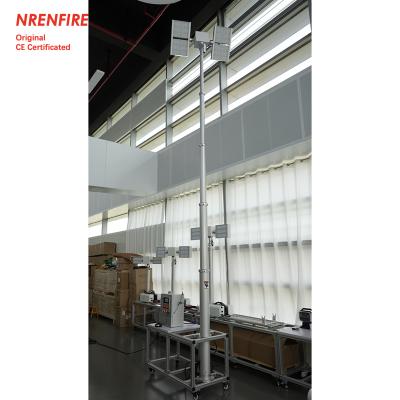 China 6m pneumatic telescopic mast light tower for fire truck-pan tilt unit-remote control for sale