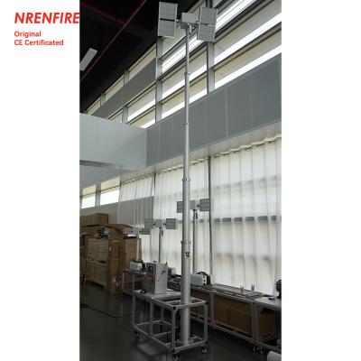 China 6m mobile pneumatic telescopic light mast tower for fire truck-pan tilt unit-remote control for sale